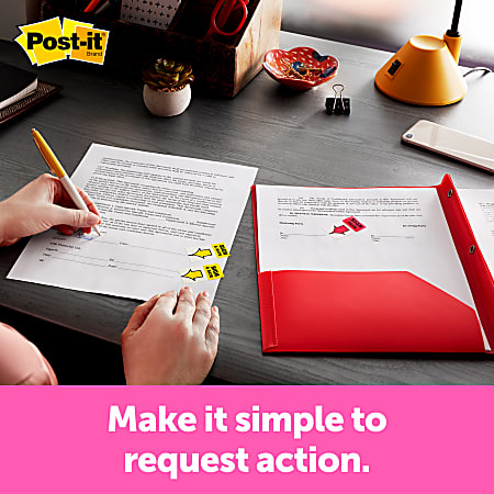 Post it Flags 1 in. x 1.7 in. 1 Dispenser 200 FlagsDispenser Yellow ...