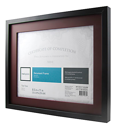 Realspace PhotoDocument Frame Gallery 11 x 14 With Mat BlackBrown ...