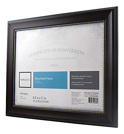 Realspace PhotoDocument Frame Harrison 8 12 x 11 Mahogany - Office Depot