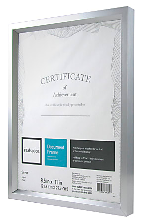 Realspace PhotoDocument Frame Easy Angle 8 12 x 11 Silver - Office Depot