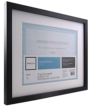 Realspace PhotoDocument Frame Gallery 11 x 14 With Mat BlackWhite ...