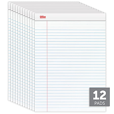 Office Depot Brand Writing Pads 8 12 x 11 34 LegalWide Ruled 50 Sheets ...