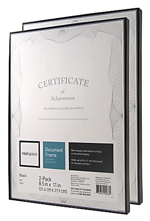 Realspace Slimline Document Frames 8 12 x 11 Black Pack Of 2 Frames ...