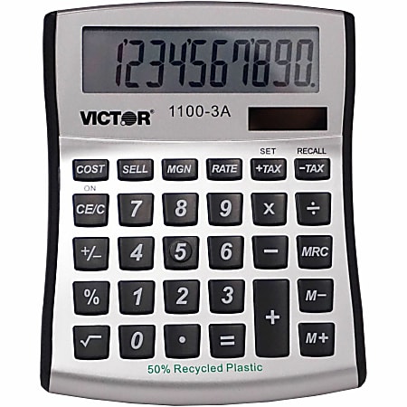 Victor 11003A Mini Desktop Calculator Large Display Angled Display Dual ...