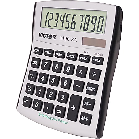 Victor 11003A Mini Desktop Calculator Large Display Angled Display Dual ...