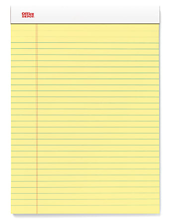 Office Depot Brand Writing Pads 8 12 x 11 34 LegalWide Ruled 50 Sheets ...