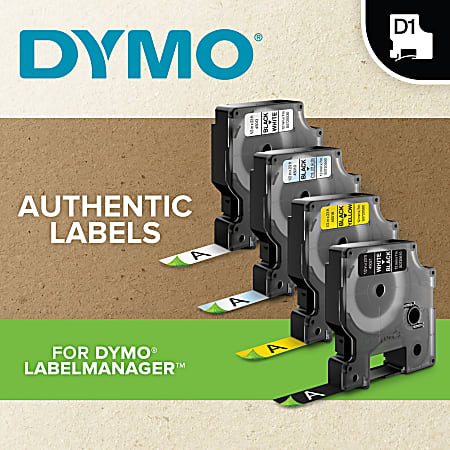 DYMO D1 41913 Black On White Tape Water Resistant 0.38 x 23 - Office Depot