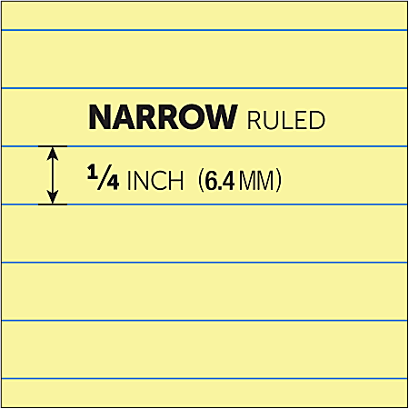 Office Depot Brand Writing Pads 5 x 8 Narrow Ruled 50 Sheets Canary ...