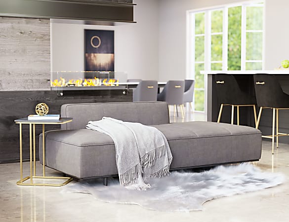 Zuo Faux Leather Confection Sofa 26 716 H x 24 14 W x 37 D Gray ...