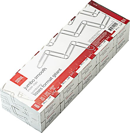 Office Depot Brand Paper Clips Jumbo Silver Pack Of 10 Boxes 100 Clips ...