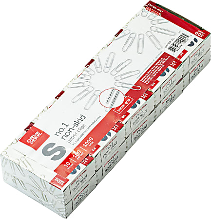 Office Depot Brand Non Skid Paper Clips No. 1 Small Silver Pack Of 10 ...