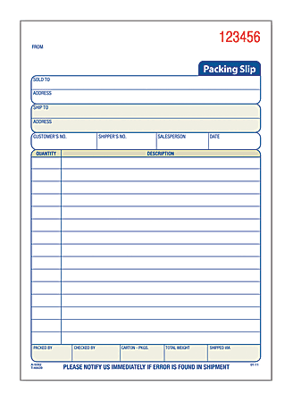 Adams Carbonless Packing Slip Book 3 Part - Office Depot