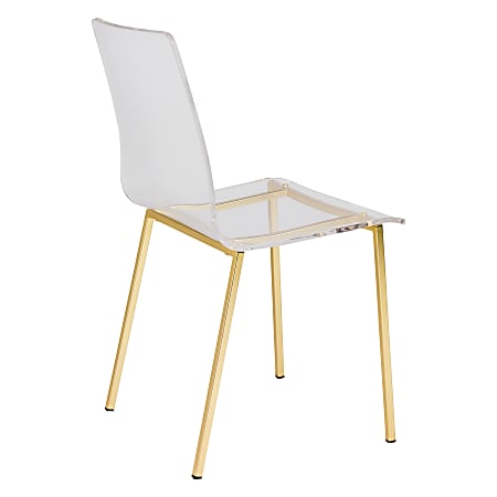Eurostyle Chloe Side Chairs Clear AcrylicMatte Brushed Gold Set Of 2 ...