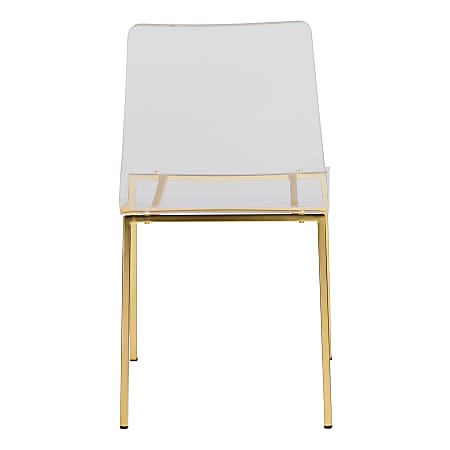 Eurostyle Chloe Side Chairs Clear AcrylicMatte Brushed Gold Set Of 2 ...