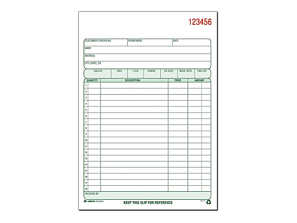 Adams Carbonless General Purpose Book 5 916 x 8 716 2 Part WhiteCanary ...