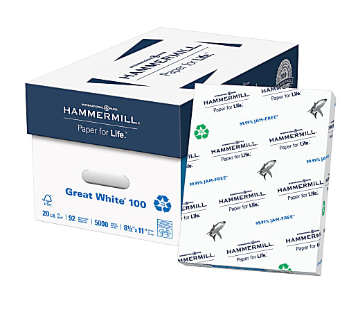 Hammermill Great White Copier Paper Letter Size 8 12 x 11 5000 Total ...
