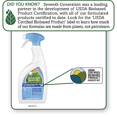 Seventh Generation Natural Glass Surface Cleaner 32 Oz Bottle - Office ...