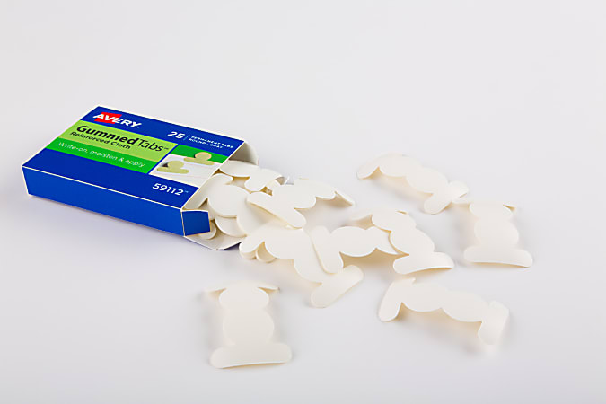 Avery Gummed Index Tabs Round White Paper Box Of 50 - Office Depot