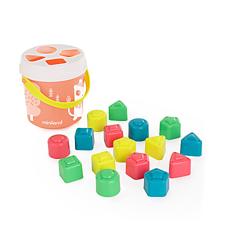 Miniland Feel to Learn Shape Sorting Bucket Salmon - Office Depot
