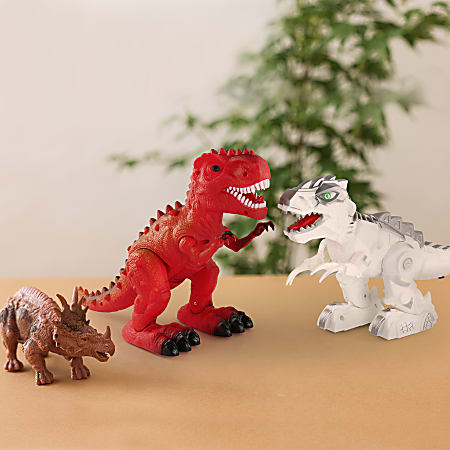 Vivitar Robo Mighty Mega Rex Vs T Rex Set RedWhite - Office Depot
