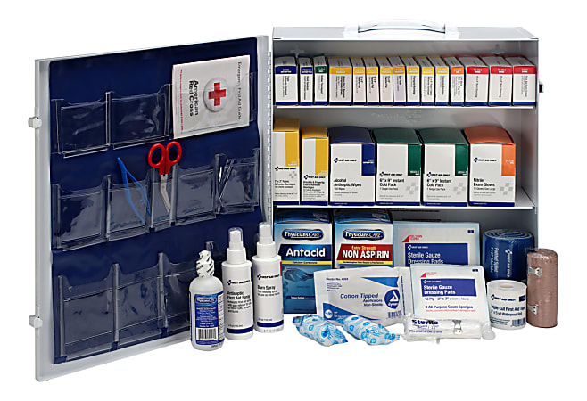First Aid Only 3 Shelf First Aid Station With Medications White 676 ...