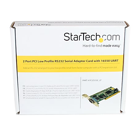 StarTech.com 2 Port PCI Low Profile RS232 Serial Adapter Card with 16550 UART Low Profile 2 Port ...