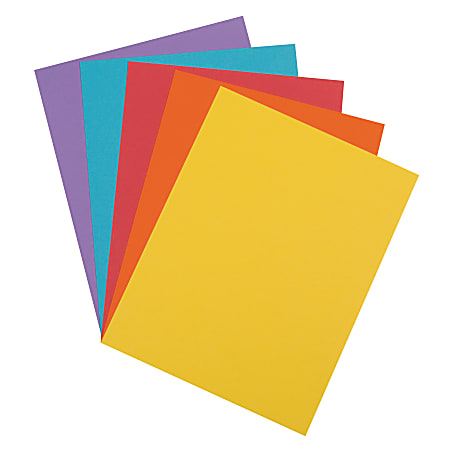 Pacon Vibrant Card Stock Assorted Colors Letter 8.5 x 11 65 Lb 2 Packs ...