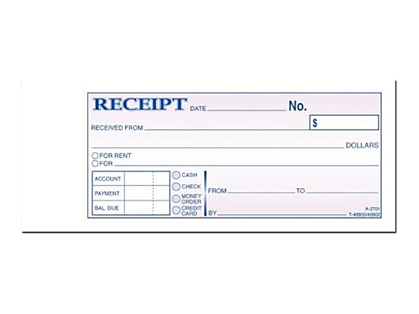 Adams MoneyRent Receipt Books 7 316 x 2 34 2 Part Carbon 50 Set Book ...