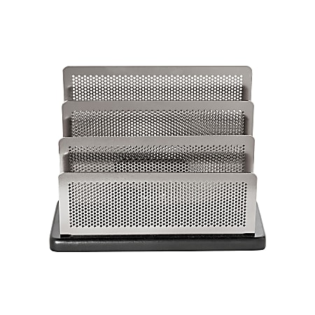 Rolodex Distinctions Punched Metal And Wood Sorter BlackPewter - Office ...