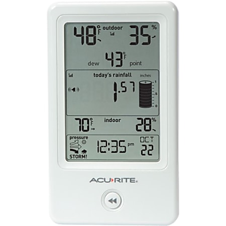 AcuRite Rain Gauge with IndoorOutdoor Temperature Digital LCD Weather ...