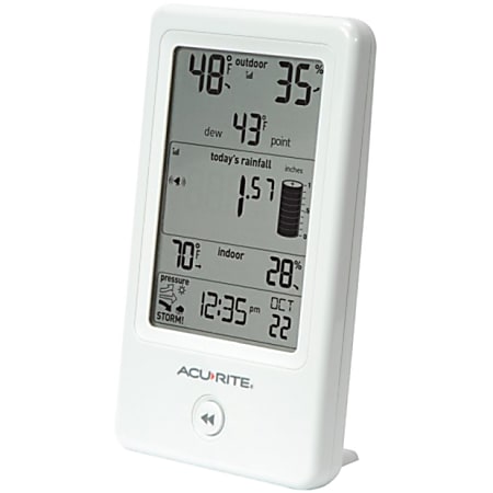 AcuRite Rain Gauge with IndoorOutdoor Temperature Digital LCD Weather ...