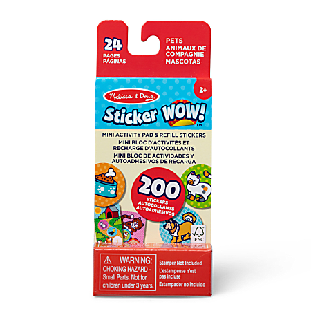 Melissa Doug Sticker WOW Mini Activity Pad with Refill Stickers Pets ...