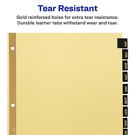 Avery Jan Dec Dividers For 3 Ring Binders 8 12 x 11 12 Tab Set Pre ...