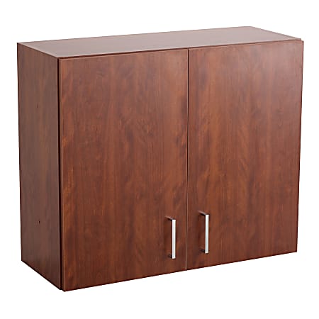 Safco Modular Hospitality Wall Cabinet Mahogany Office Depot