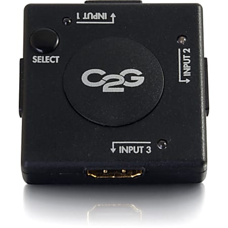 C2G 3 Port HDMI Switch Auto Switch 1920 x 1080 Full HD 3 x 1 1 x HDMI ...