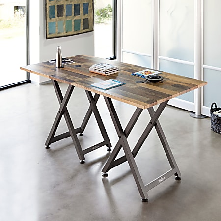 Vari Standing Meeting Table Reclaimed Wood - Office Depot