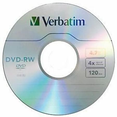Verbatim DVD RW Rewritable Media Spindle 4.7GB120 Minutes Pack Of 30 ...