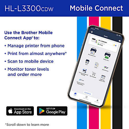 Brother HL L3300CDW Wireless Digital Multi Function Laser Color Printer With Refresh EZ Print ...