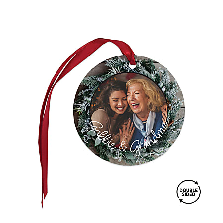 Custom Full Color 2 Sided Photo Metal Holiday Ornament Round 2 34 ...