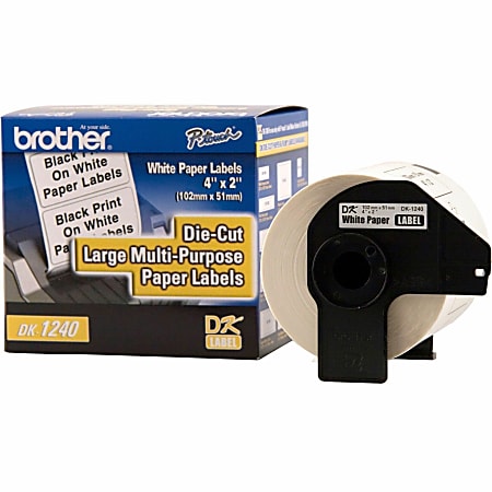Brother DK1240 Paper Labels 4 x 2 White Pack Of 600 - Office Depot