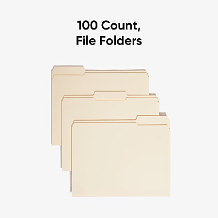 Smead Reinforced Tab File Folders Letter Size 13 Cut Manila Box Of 100 ...