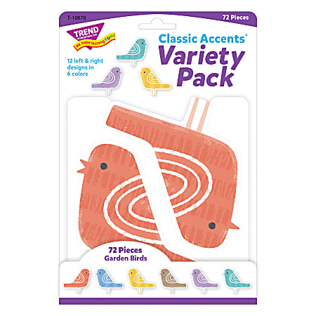 Trend Classic Accents Garden Birds 72 Accents Per Pack Bundle Of 3 ...