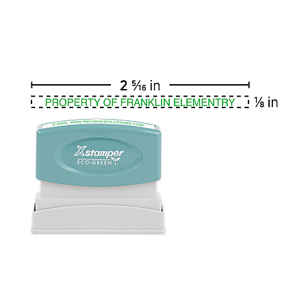 Custom ECO GREEN Xstamper Pre Inked Stamp N05 76percent Recycled 18 x 2 ...