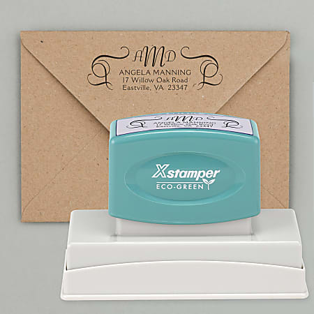 Custom ECO GREEN Xstamper Pre Inked Stamp N24 54percent Recycled 1 18 x ...