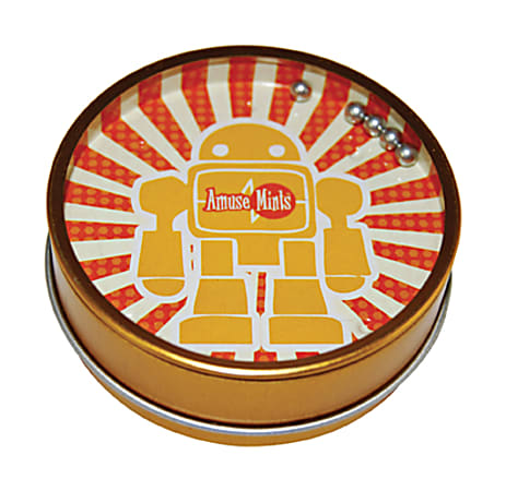 AmuseMints PuzzleMints Candy Tin Robot 0.56 Oz Pack Of 12 - Office Depot