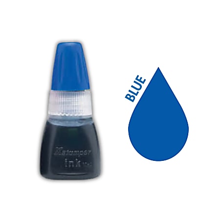 Xstamper Pre Inked Stamp Re Inking Fluid 10 ml Blue Ink - Office Depot