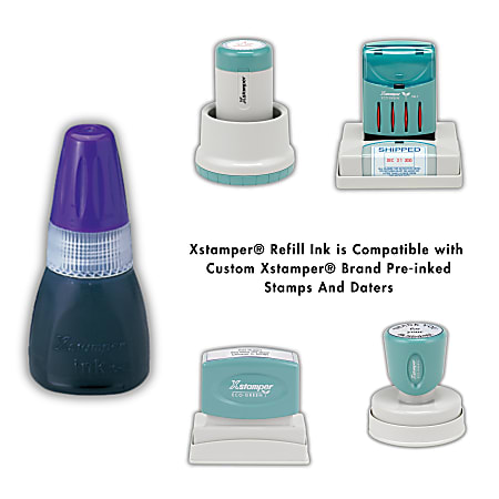 Xstamper Pre Inked Stamp Re Inking Fluid 10 ml Violet Ink - Office Depot
