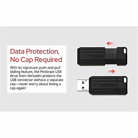 Verbatim PinStripe USB Flash Drive 64GB Black Pack Of 10 - Office Depot