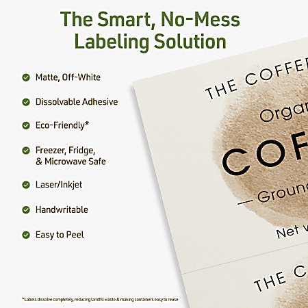 Avery Dissolvable Labels 94229 DWMP5 Rectangle 5 12 x8 12 Matte Off ...