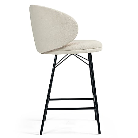 Glamour Home Baxter Fabric Counter Height Stools With Back White Set Of ...